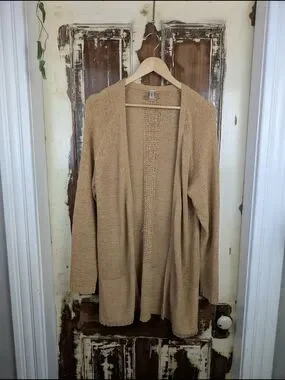 Soyaconcept | Sweaters | Soya Concept Tan Open Weave Longline Cardigan ...